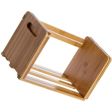 HTCM Bamboo Desktop Bookshelf Adjustable Expandable Desk Organizer ...