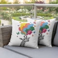 Abstract Giraffes Outdoor Pillow Covers Set of 2 Colored Heart Paint ...
