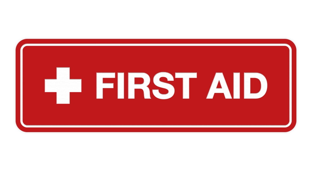 Standard First Aid Sign (Red) - Medium - Walmart.com
