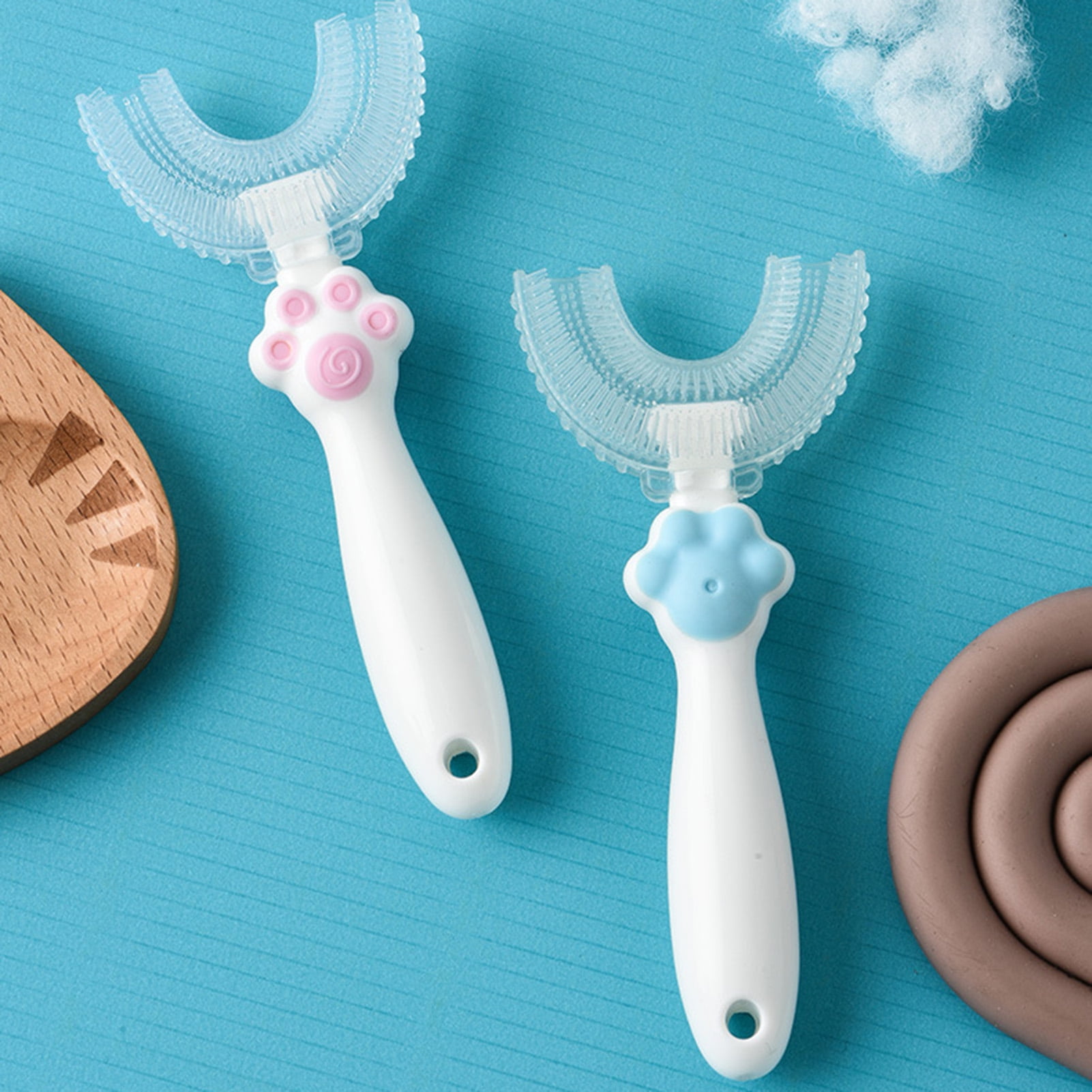 Shenmeida 2Packs Kids U Shaped Toothbrush Toddler Toothbrush, 360 Oral ...