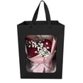 Black 1 count (Pack of 12) Paper Gift Bags with Transparent Window and ...