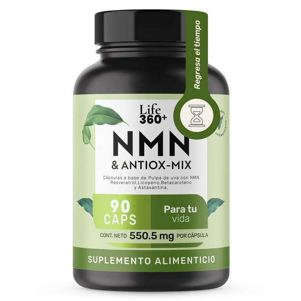 NMN Resveratrol Life 360+ 90 Cápsulas a base de Pulpa de uva con NMN, Resveratrol, Licopeno ...