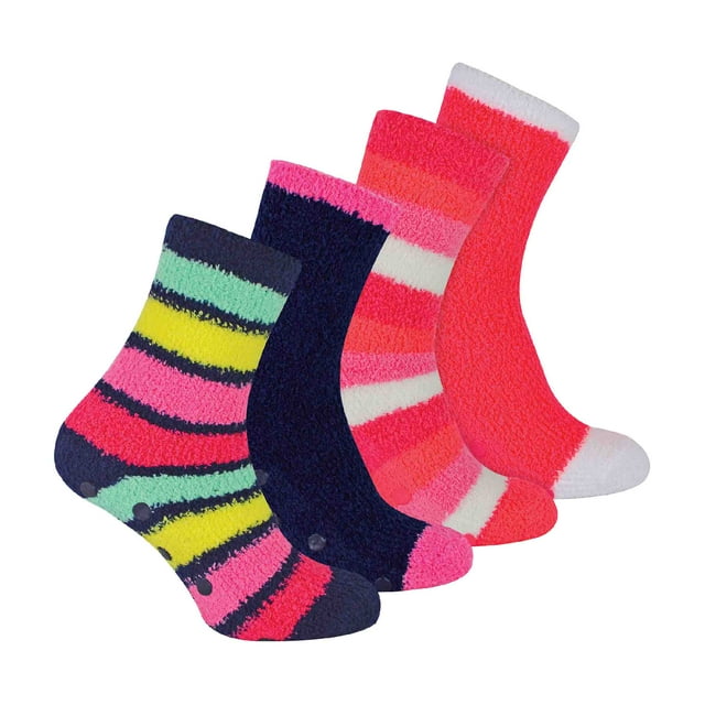 4 Pairs Womens Bed Socks with Grips | Sock Snob | Thermal Anti Slip ...