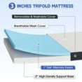 PayLessHere 3 inch Folding Mattress Tri Fold Memory Foam Mattress ...