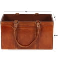 Free Shipping! DecMode Rustic Leather Brown Rectangular Magazine Holder ...