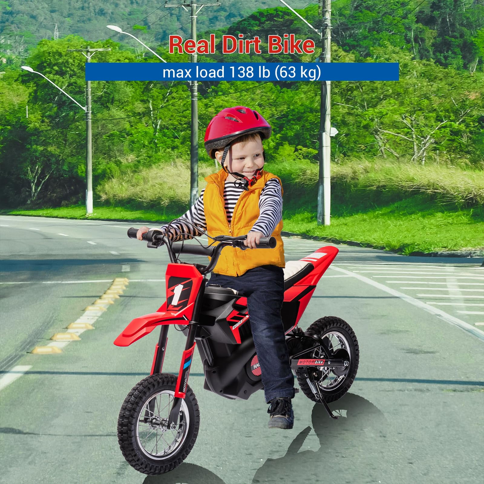 GloryStar 24V Kids Ride On Electric Off-Road Motorcycle,250W Motor 13.6MPH Fast Speed Dirt Bike ...