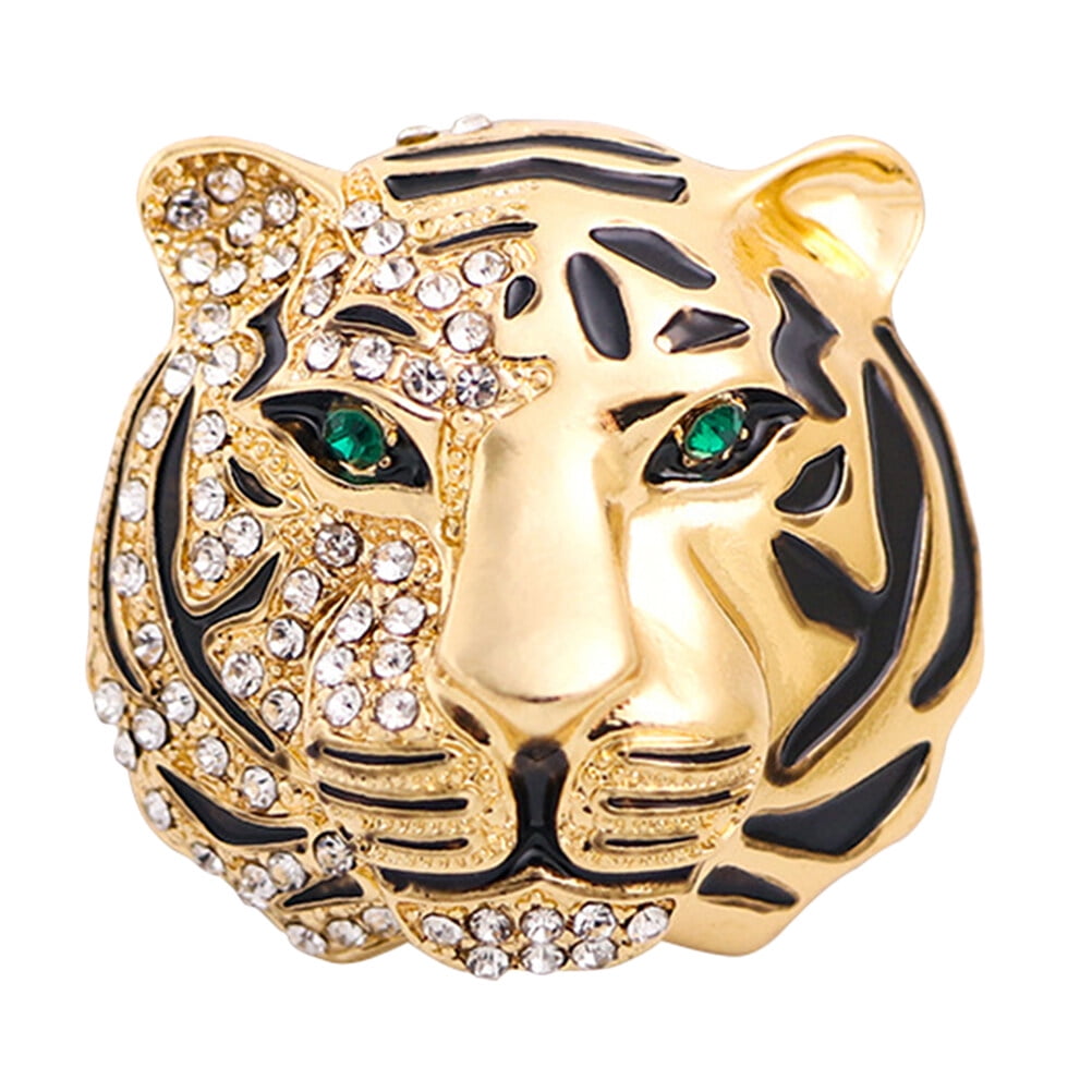 Click here for Deepcraff Tiger Shaped Brooch Rhinestone Inlaid Su... prices