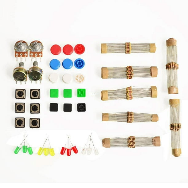 Electronic Starter Kit: Switches, LEDs, Resistors, Potentiometers for ...
