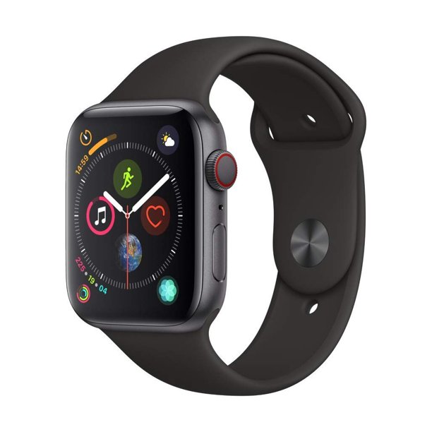 Restored Apple Watch Gen 4 Series 4 44mm Space Gray Aluminum - Black ...