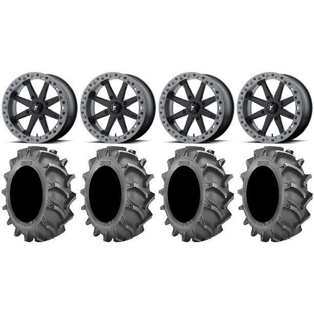 MSA Lok2 Beadlock 18" ATV Wheels 35x9.5 (8ply) BKT 171 Tires Can-Am ...