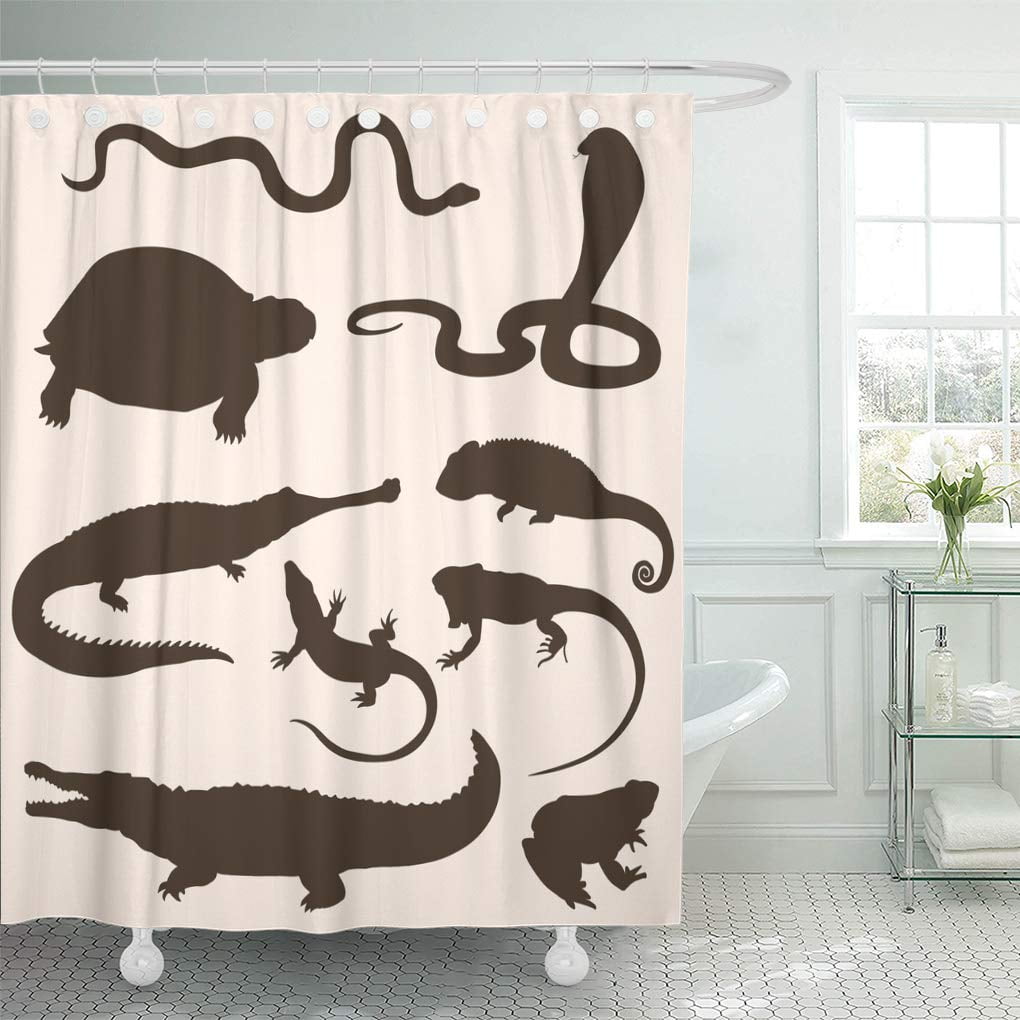 CYNLON Lizard of Reptiles and Amphibians Silhouettes Crocodile Snake ...