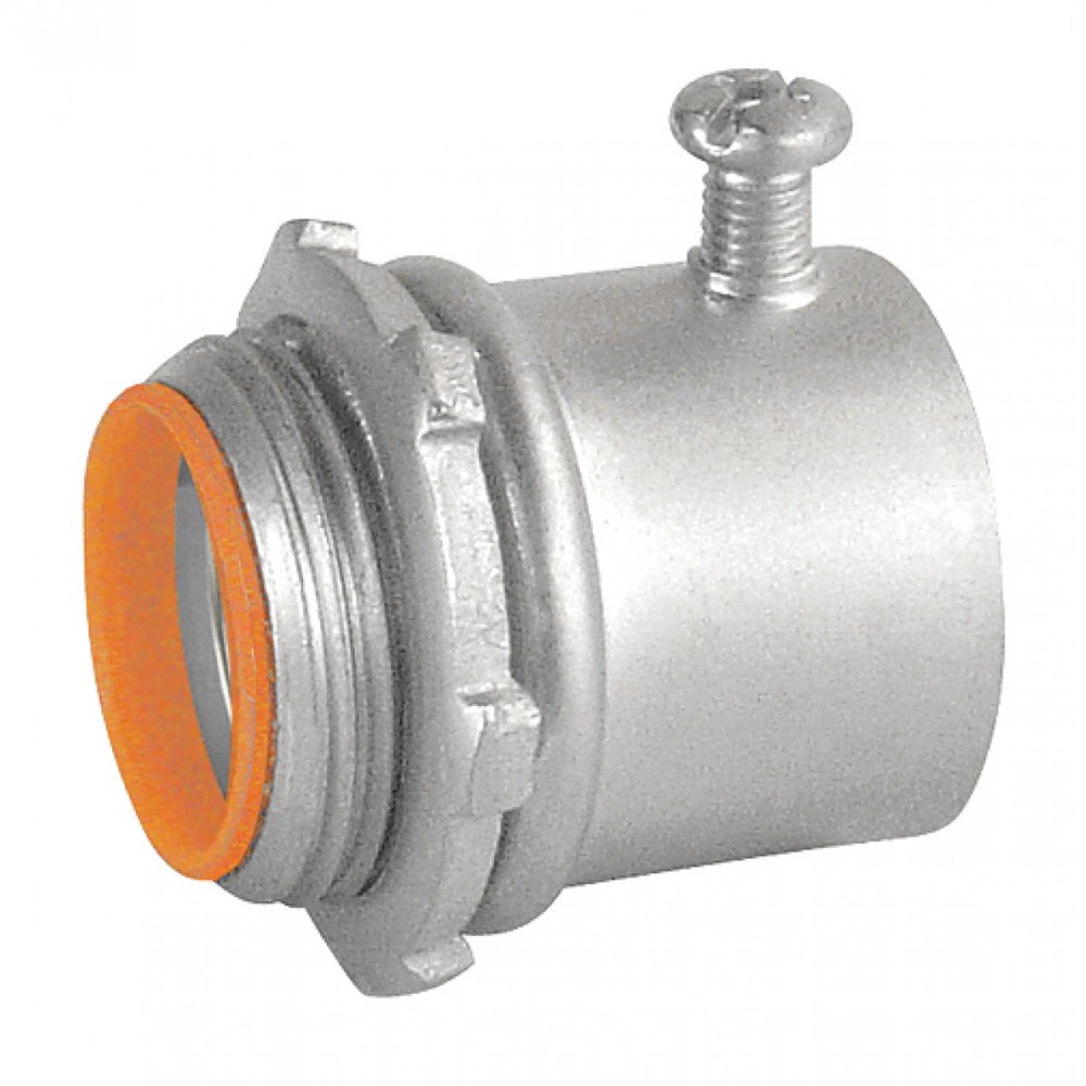 12 Pcs, 1/2 In. Emt Set Screw Connector, Zinc Plated Steel, Insulated ...