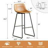 HeuGah Bar Height Bar Stools Set of 4, Barstools with Backs, Modern Bar ...