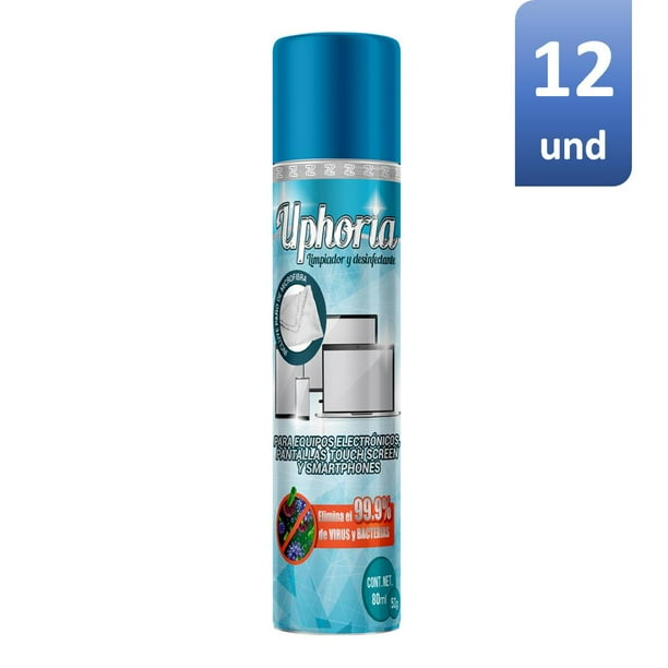 Spray Desinfectante Uphoria Electronicos 99% 12 Pack - S008 Uphoria ...