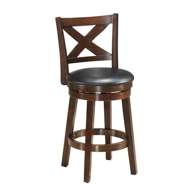 Costway 24" Height Set of 2 Bar Stools 360° Swivel Dining Chairs Solid ...