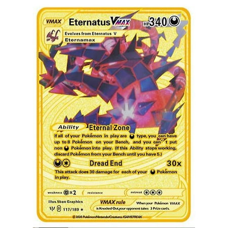 Eternatus Vmax Metal Gold Plated Card, Charizard Vmax Dx Gx Metal Gold ...
