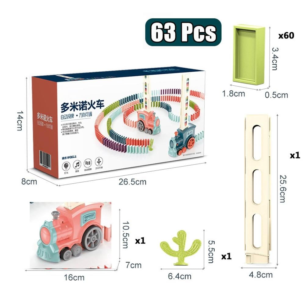 Godderr Domino Train Toy Set For Kids , Domino Blocks Set Building ...