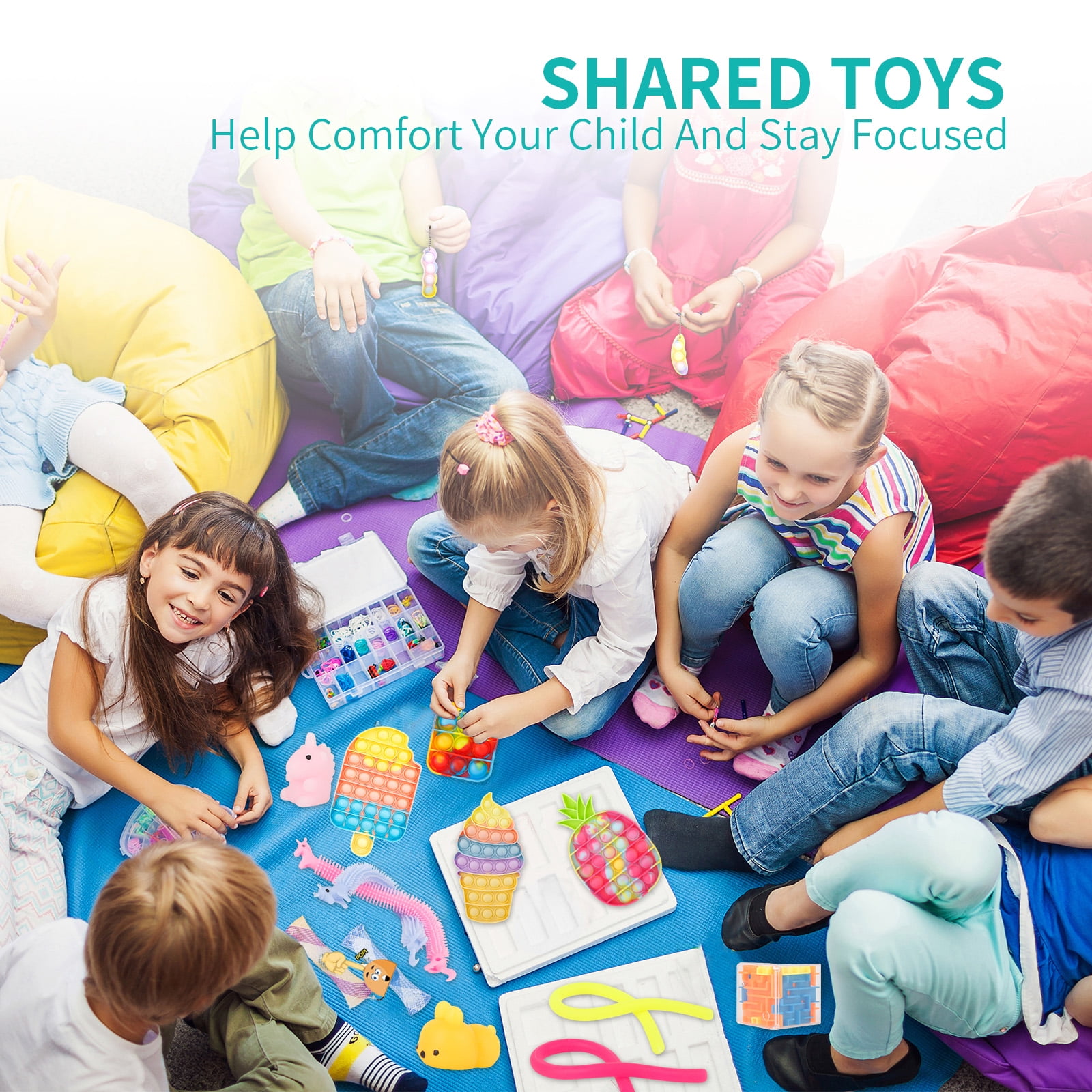 Buy iTechjoy Pop Fidget Toy Pack,Push Popping It Bubble Popping Sensory ...