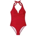 Duoif Womens Swimsuits, Casual Strap Solid Swimwear V Neck Bikini Sets ...