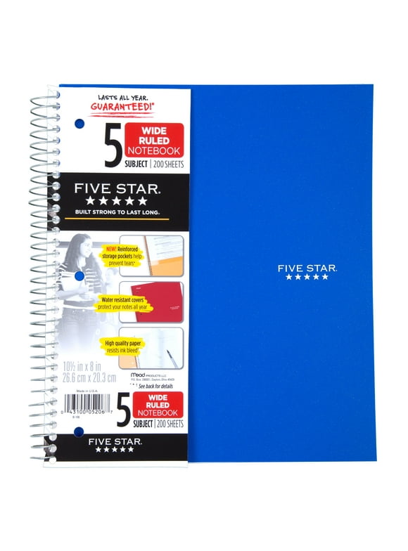 5-Subject Spiral Notebooks in Spiral Notebooks - Walmart.com