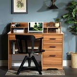 Catrimown, Computer Desk with Drawers, 44.5" x 20.5", Rustic Brown ...