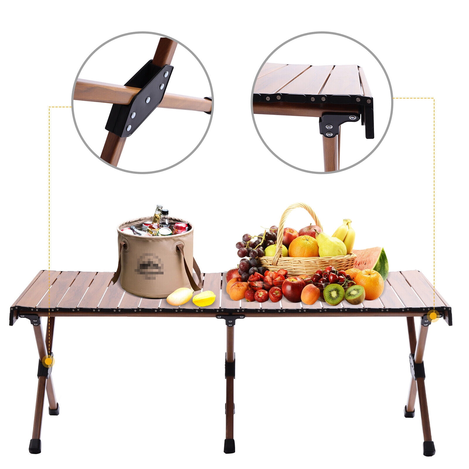 Outdoor Folding Table Portable Picnic Table Lightweight Aluminum ...