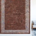 Brown Abstract Art Window Privacy Film, Vintage Linen Greek Key ...