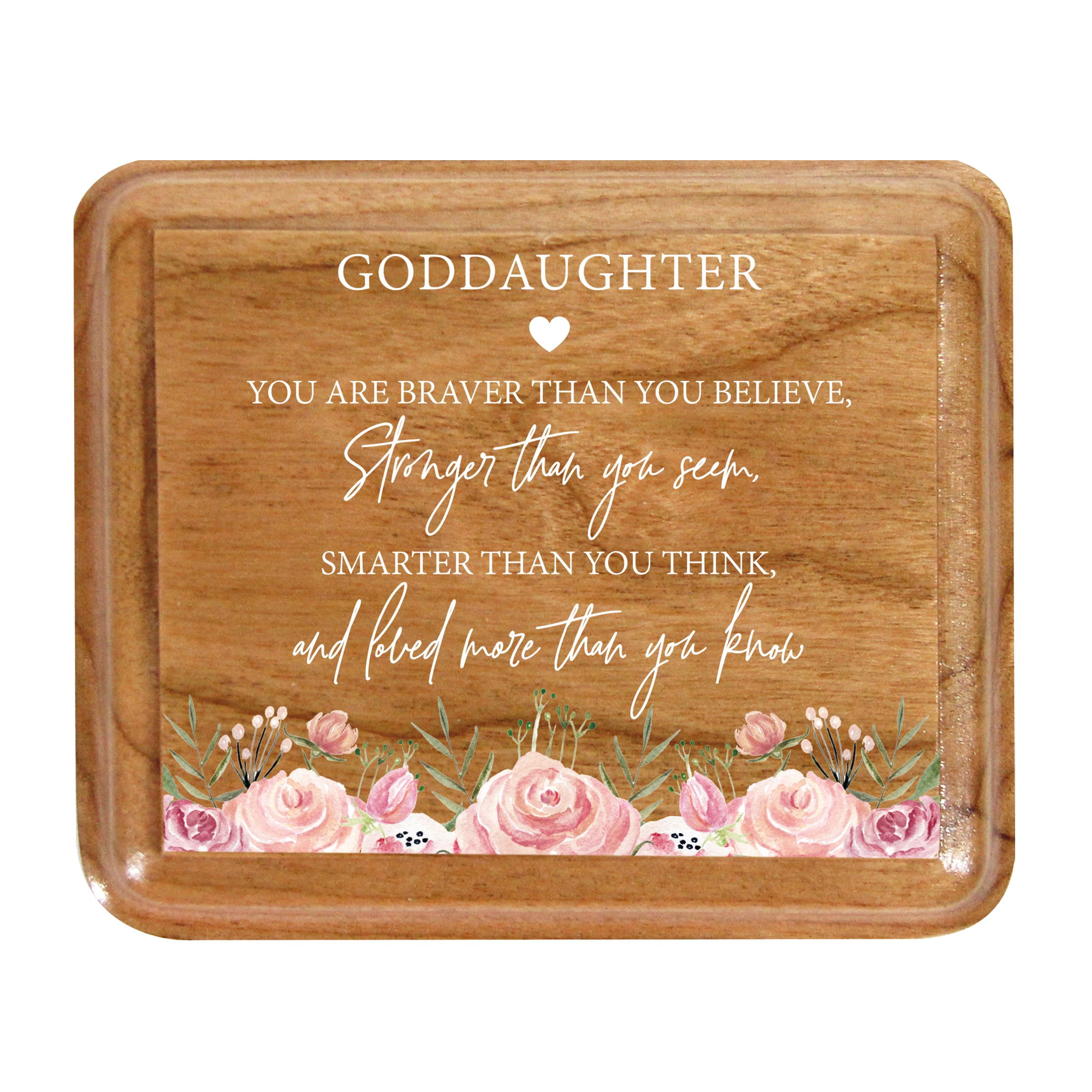 Modern Keepsake Box Inspirational Quotes for Goddaughter 3.5x3 Always ...