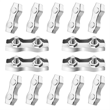 Uxcell 8x17mm Wire Rope Clips 2.5mm 6.1mm Double Holes Steel Wire Lock ...