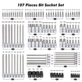 "CASOMAN 107pc Bit Socket Set, 1/4-1/2"" Drive, Torx/Long/Tamper Proof ...