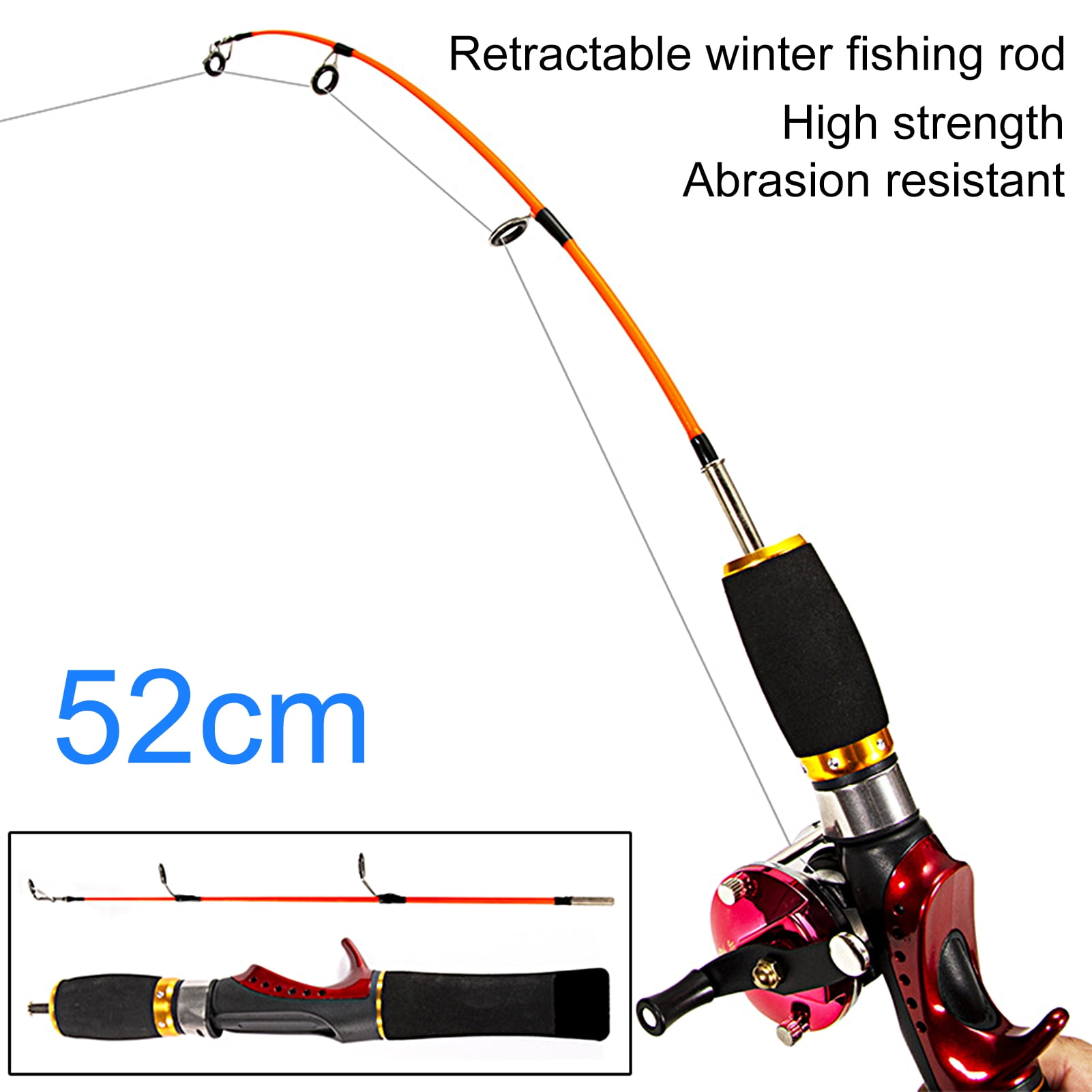 DISHAN Ice Fish Rod 1 Set Outdoor Fishing High Strength Excellent Mini ...
