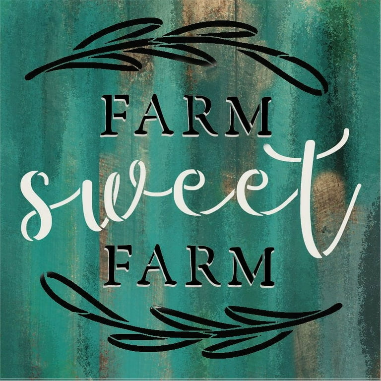 Rustic Farm Stencil Farm Sweet Farm Stencil With Laurels By StudioR12