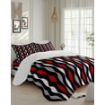 4 Piece Duvet Cover Set Full, Modern Geometric Wave Stripes Soft ...
