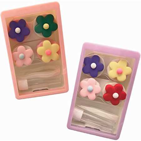 HEIBIN 2 PCS Cute Contact Lens Case Box with Container Solution Bottle ...