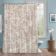 Abstract Fiber Line Shower Curtain Set with Hooks, Spring Vibrant Brown ...
