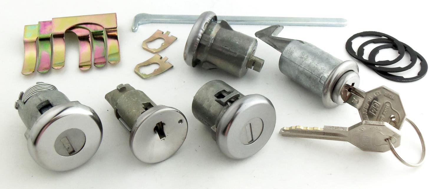 JEGS 18164 Ignition Door Trunk & Glovebox Lock Set 1967 GM Models Set ...