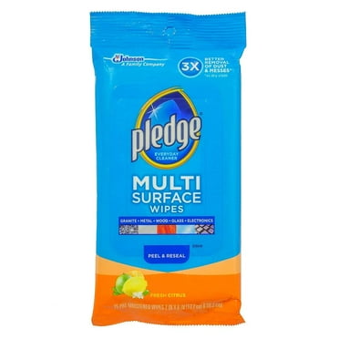 Pledge Multi-Surface Cleaning Wipes, Lemon Scented, Dusting Furniture ...