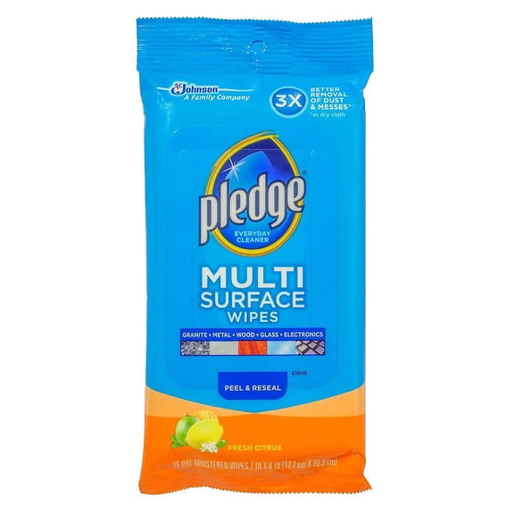 Pledge Multi-Surface Cleaning Wipes, Lemon Scented, Dusting Furniture ...