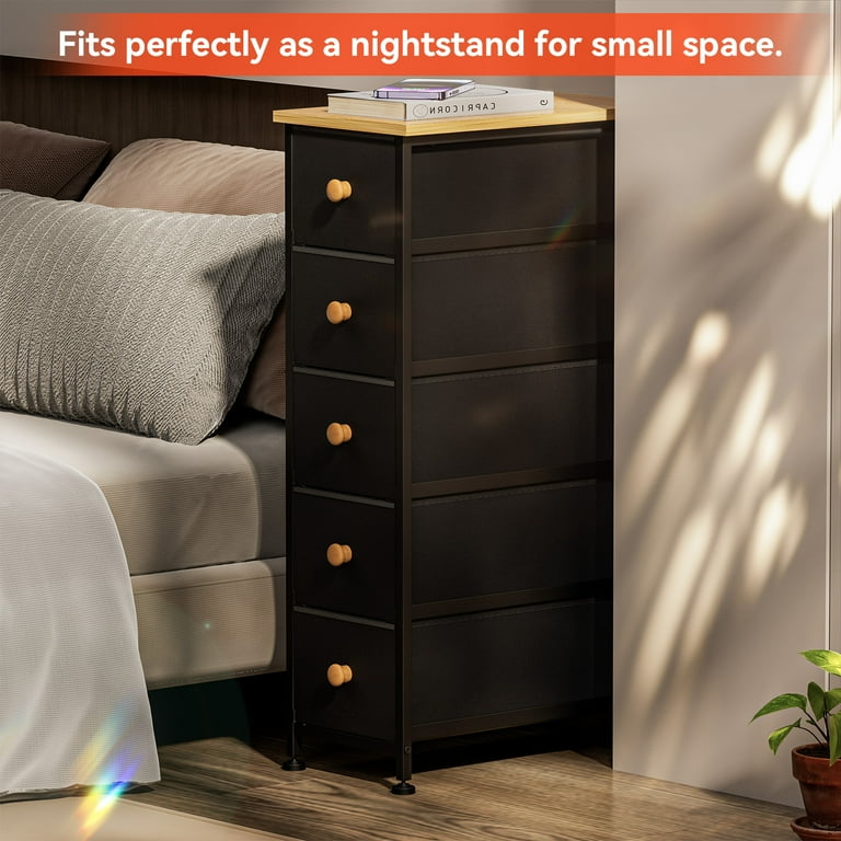 Low narrow chest of drawers store