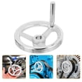1 Set Silver Cast Iron Hand Wheel Handle for Drill Press Milling ...