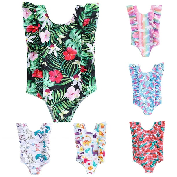 GYRATEDREAM Girls Bathing Suits Ruffle One Piece Swimsuits Cute Beach ...