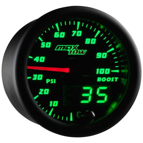 MaxTow Black and Green 100 PSI Turbo Diesel Boost Gauge - Walmart.com