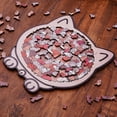 135-Piece Colorful Cat-Shaped Wooden Jigsaw Puzzle for Adults, Unique ...