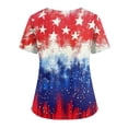 Medical Scrubs Top Women - USA 250th Anniversary Flag Graphic V-Neck ...