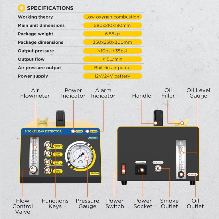 Vacuum Leak Detector SL100 Automotive Smoke Machine Leak Detector ...