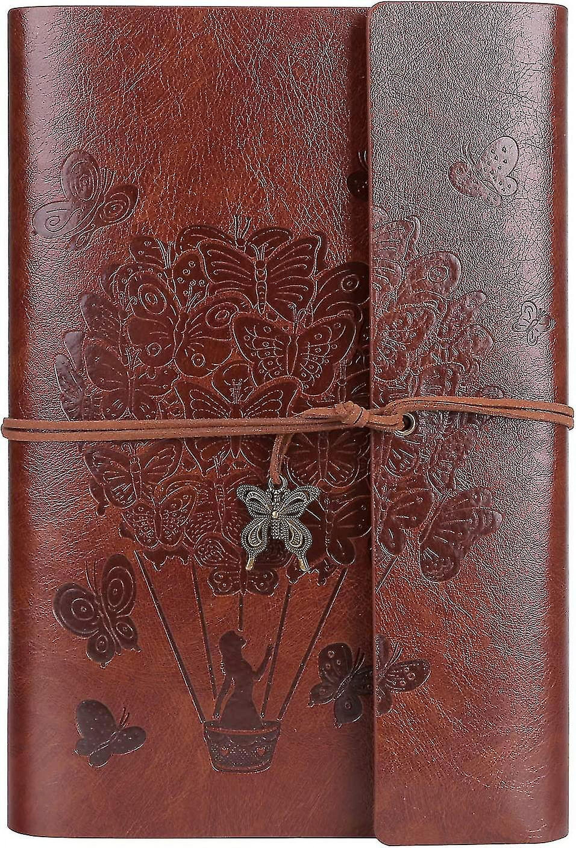 Cuaderno de cuero, Diario de espiral vintage, Diario retro con anillas ...