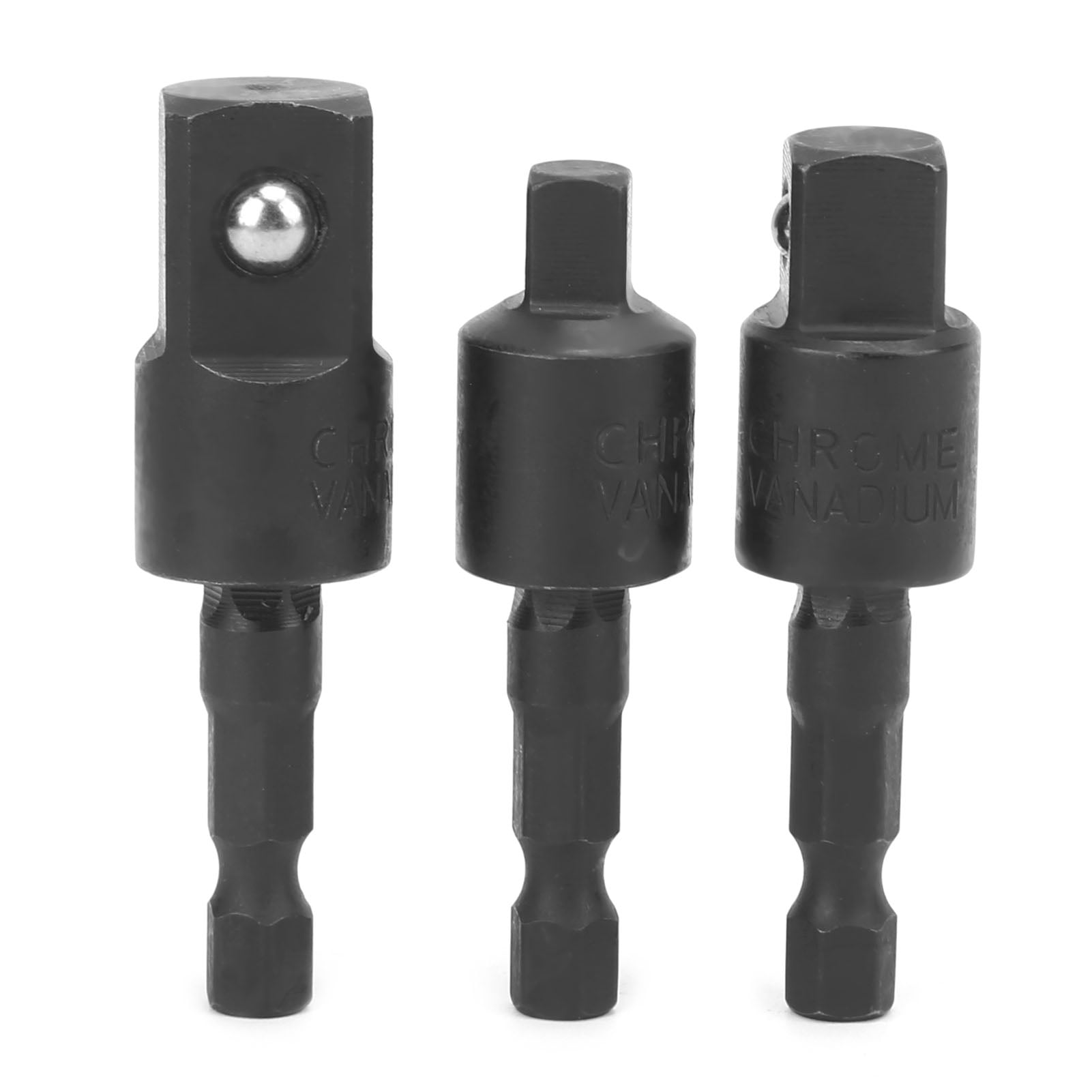 3Pcs Power Drill Socket Set Metal Hex Shank Impact Driver Adapter 360 ...