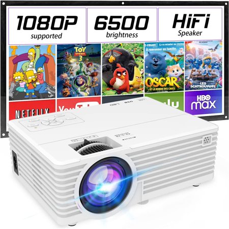 Mini Portable Projector with 6500 Brightness,1080P Supported Movie ...