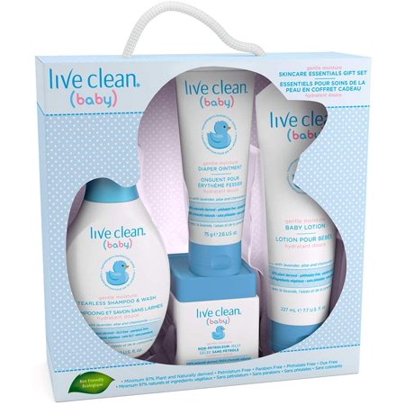 Live Clean Baby Gentle Moisture Baby Essentials Gift Set, 4 Count ...