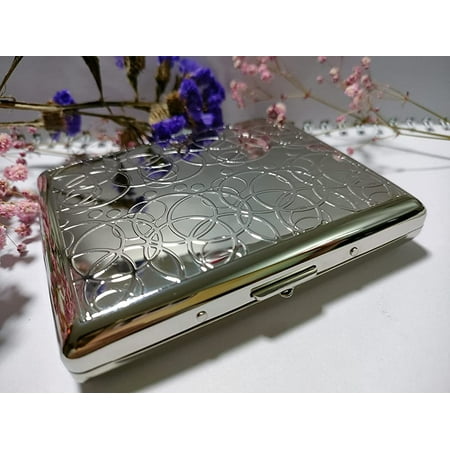 Qucyy Hand polished Bronze Metal Cigarette Case for 20 100s Cigarettes ...